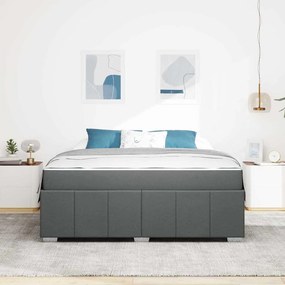 Rám postele s matrací Tmavě šedá 180 x 200 cm textil 3398301