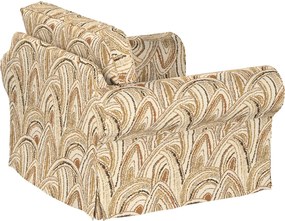 Potah na křeslo IKEA Ektorp barva béžová látka pletený vzor, vzorované