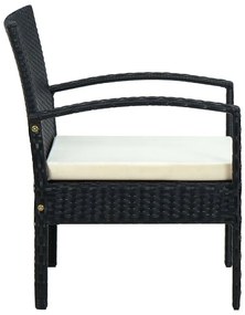vidaXL Zahradní židle s poduškou polyratan černá