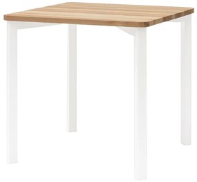 OnaDnes -20% Dřevěný jídelní stůl RAGABA TRIVENTI II. 80 x 80 cm s bílou podnoží