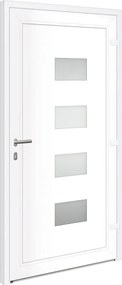 Vchodové dveře bílé 100 x 200 cm hliník a PVC 3157062