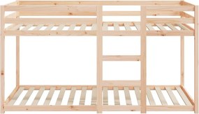 Patrová postel bez matrace 90 x 200 cm masivní borové dřevo 3206504