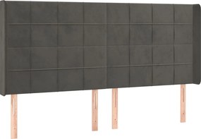 Box spring postel s matrací a LED tmavě šedá 160x200 cm samet 3139572