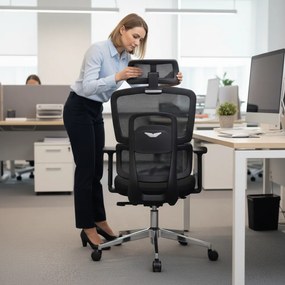 Kancelářská ergonomická židle Neoseat GARY — černá, nosnost 150 kg