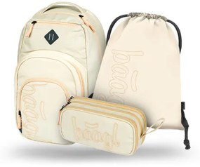 BAAGL 3 SET Coolmate Beige: batoh, penál, sáček