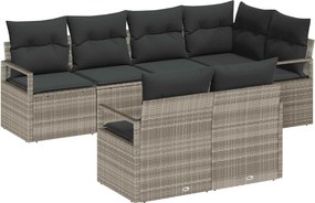 Set pohovek 7 ks Světle šedá polyratan 3346422