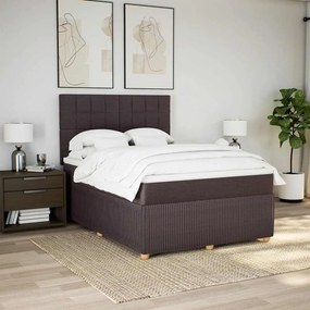 Box spring postel s matrací tmavě hnědá 140x190 cm textil 3292054