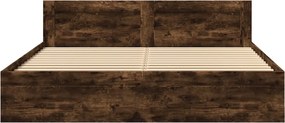 Rám postele s čelem kouřový dub 180 x 200 cm kompozitní dřevo 3295545