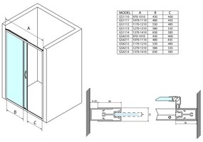 Gelco SIGMA SIMPLY sprchové dveře posuvné 1300 mm, čiré sklo GS1113 GS1113