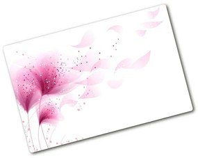 Wallmuralia Deska na krájení skleněná Růžový květ 80x52 cm