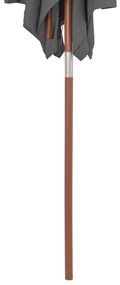 Zahradní slunečník s dřevěnou tyčí 150 x 200 cm antracitový - Default Title