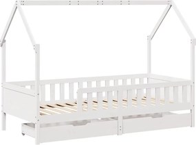 Dětská postel se zásuvkami 90 x 200 cm masivní borové dřevo 3302033