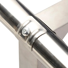 Costway Nerezový kuchyňský stůl gastro s mezipolí – 92 × 61 × 90 cm, stříbro