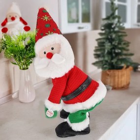 Vánoční dekorace Santa Claus zelená / červená 40 cm