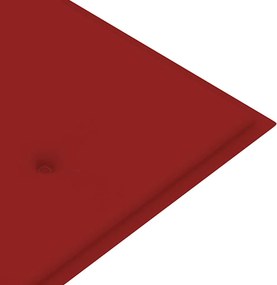 Lavice Batavia s červenou poduškou 150 cm masivní teakové dřevo 3100832