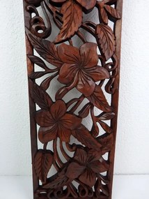Závěsná dekorace  HYBISKUS hnědý , exotické dřevo, ruční práce, 100 cm