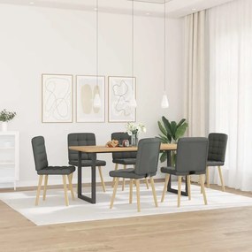 Otočné jídelní židle 6 ks tmavě šedé textil 3315462