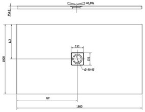 Polysan FLEXIA vanička z litého mramoru 180x100x3,5 cm, 72917