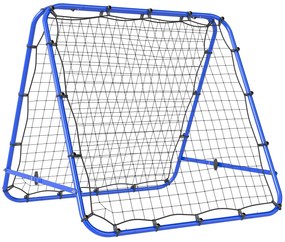 HOMCOM fotbalová odrazová branka odrazová síť nastavitelná na obou stranách 5 úrovní ocelová modrá 100 x 95 x 90 cm pro trénink a hru | Aosom.de