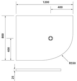 Polysan FLEXIA vanička z litého mramoru čtvrtkruh, 120x80x2,5 cm, R550, levá, 91281