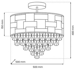 Lustr na tyči LUXURIA 9xE14/40W/230V zlatá