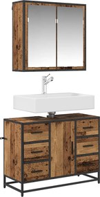 Sada koupelnového nábytku 2 ks Staré dřevo 80 x 33 x 60 cm 3402429