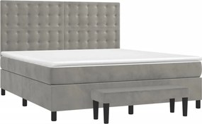 Box spring postel s matrací světle šedá 160x200 cm samet 3138091