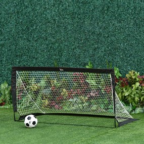 Fotbalové branky HOMCOM sada 2 skládacích mini branek z oceli a tetrolonu černé barvy 186x90x89 cm na zahradu a hřiště