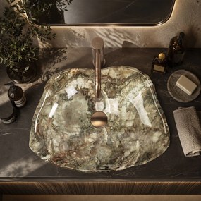 Rea Isla Canyon, umyvadlo na desku 490x370x140 mm, imitace kamene, REA-U7884