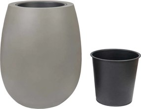 Designový květináč BALAO , sklolaminát, 50x40 cm, šedá