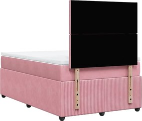 Box spring postel s matrací růžová 120x190 cm samet 3292285