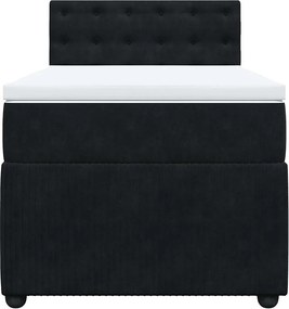 Box spring postel s matrací černá 100x200 cm samet 3289976