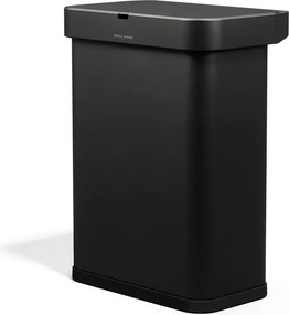 Černý bezdotykový ocelový odpadkový koš 58 l Sensor – simplehuman