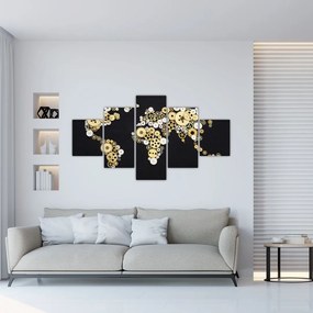 Obraz - Kolečková mapa světa (125x70 cm)