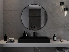 Mexen Loft kulaté koupelnové zrcadlo 90 cm, černý rám - 9850-090-090-000-70