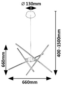 Rabalux 72338 - LED Lustr na lanku HENLI2 LED/40W/230V 3000K černá
