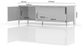 Televizní stolek ONYX - TV130-1K1F/ON antracit lesk/ořech pacific lesk