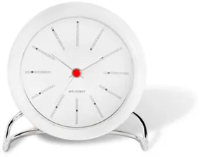 Stolní hodiny s budíkem Bankers White 11 cm Arne Jacobsen Clocks