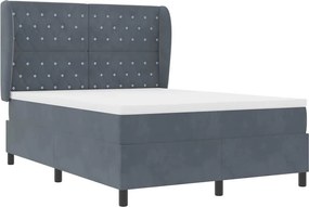 Postel s boxspringem s čelo Tmavě šedá 200 x 160 cm samet 3340881