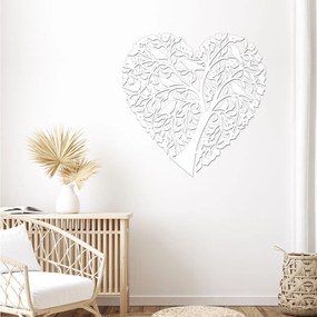 dřevo života Dřevěná dekorace na zeď ZPÍVAJÍCÍ SRDCE Barevný vzor: Bílá, Rozměry (cm): 30x30