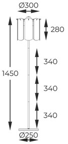 Zuma Line ML3523-3-EGN - Stojací lampa NIRA 3xE14/40W/230V zlatá