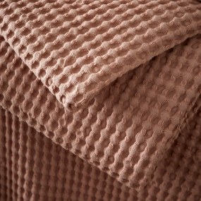 Starorůžová bavlněná deka 150x200 cm Jaipur Chunky Waffle – Pineapple Elephant