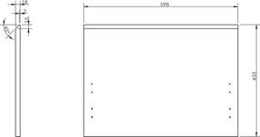 Mexen Rivel, koupelnová skříňka 90 cm s umyvadlem Otis vlevo, 1S, 1D, drážkovaná, bílá matná, 91A23-09047-3-BBFF01-W18L01