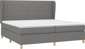 Box spring postel s matrací tmavě šedá 200x200 cm textil 3128710