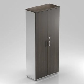 NABYTEK-DESIGNOVY.CZ - S585 07 - Kancelářská skříň Komfort, 80x38,5x183,5 cm, dveře 5/5 , kaštan/šedá