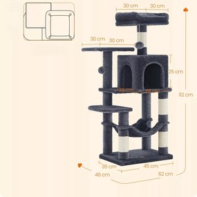 Škrabadlo pro kočky Piti 112 cm šedé