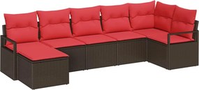 Set pohovek 7 ks Hnědá polyratan 3346474