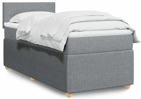 Box spring postel s matrací světle šedá 80 x 200 cm textil 3289576