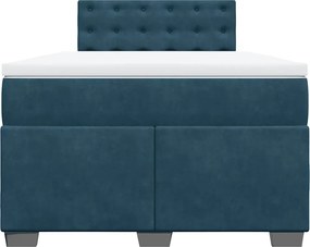 Box spring postel s matrací tmavě modrá 120 x 200 cm samet 3286298