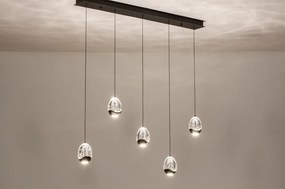 Závěsné designové svítidlo nad jídelní stůl Benelux Nero 5 Lineo